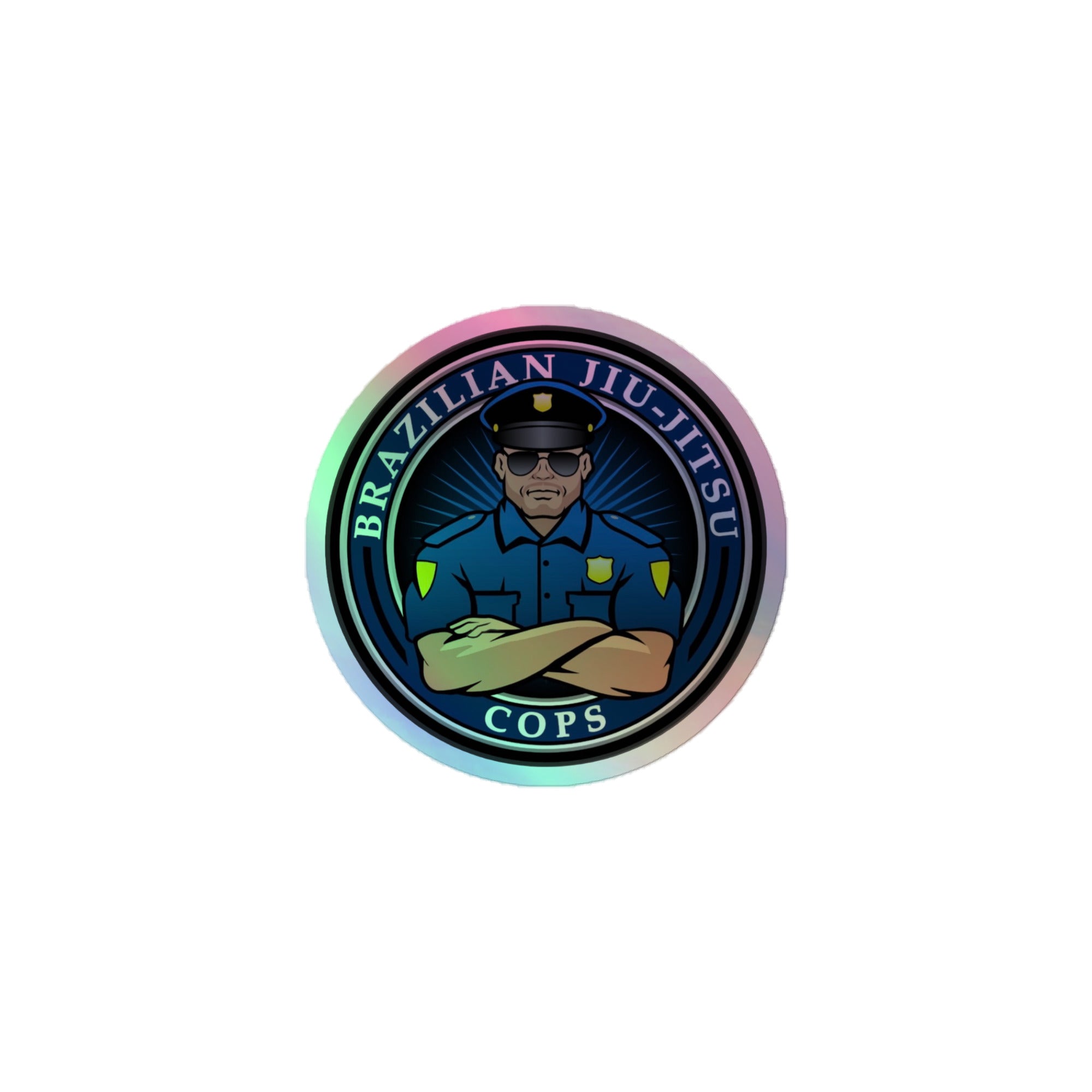 Holographic BJJ COPS stickers | Brazilian Jiu-Jitsu Cops