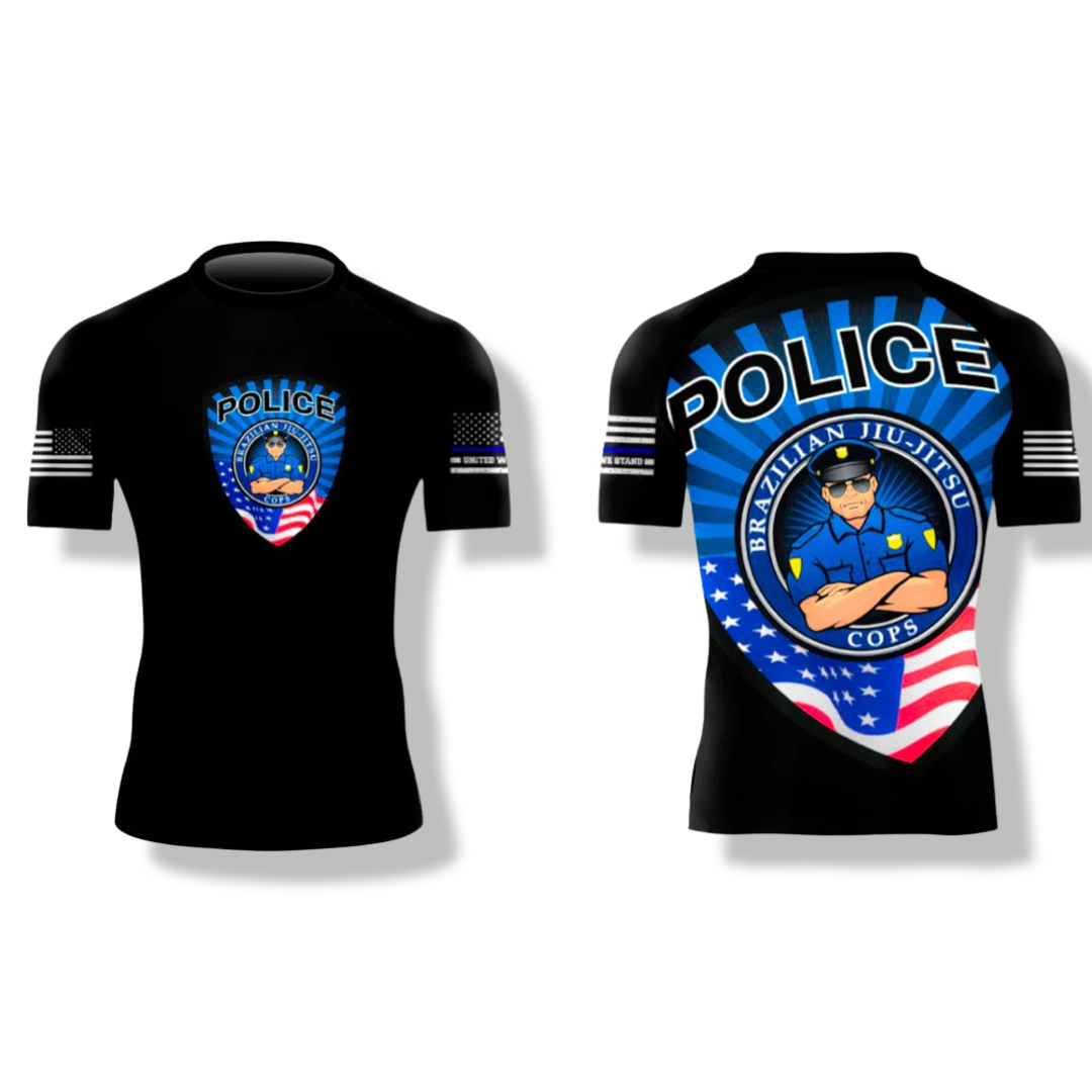 BJJ COPS "Police Shield" Rashguard | Brazilian Jiu-Jitsu Cops